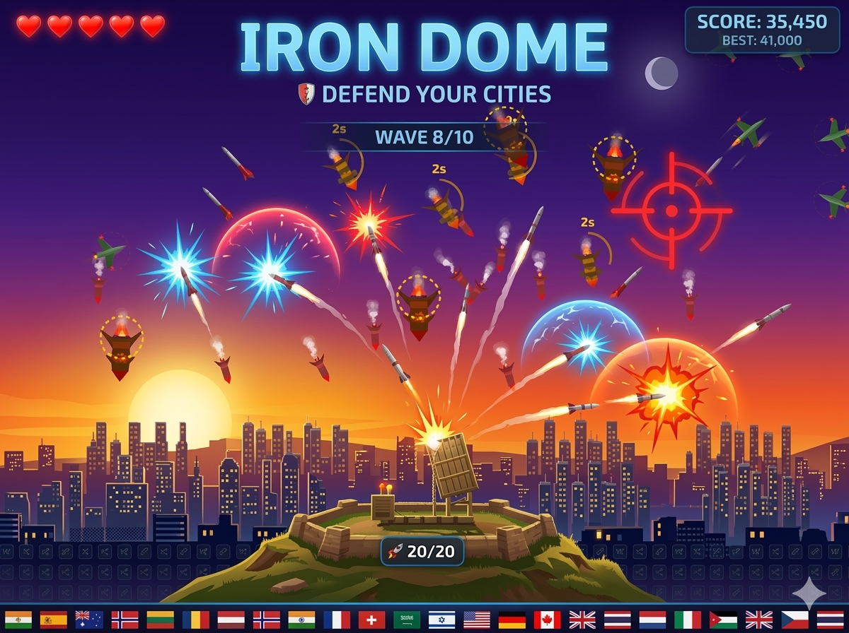Iron Dome Game | משחק כיפת ברזל - Free Online Missile Defense Game